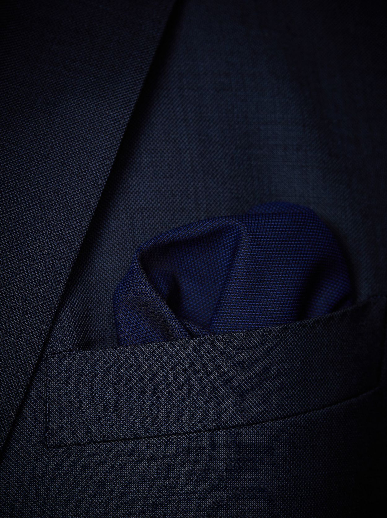 Dark Blue Pocket Square Cotton