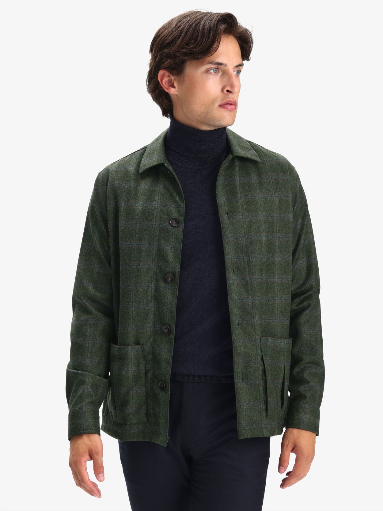 Green Checked Overshirt