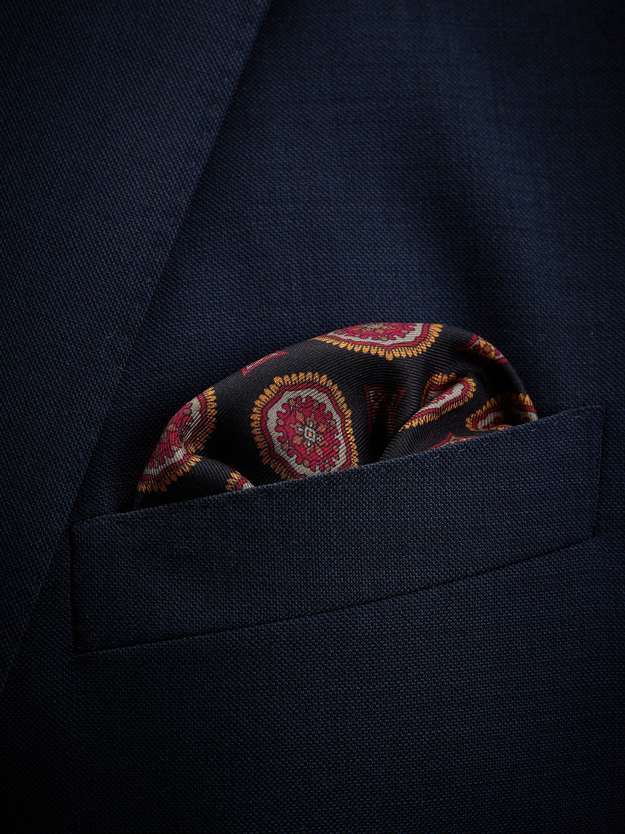 Black Pocket Square Geometric