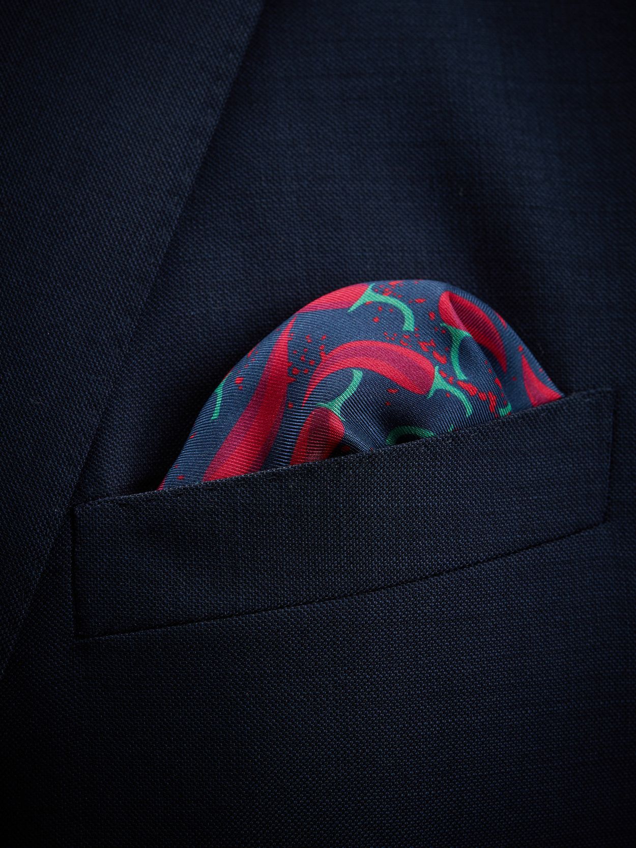 Dark Blue Pocket Square Motif